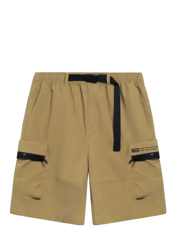LI-NING Graphic Cargo Shorts - Khaki/black
