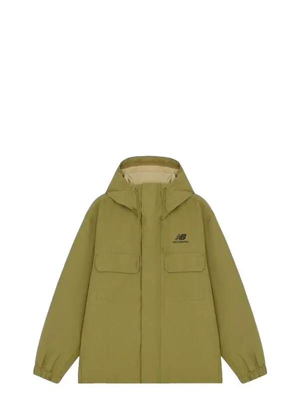 NEW BALANCE Logo Sports Hooded Jacket Green - Black