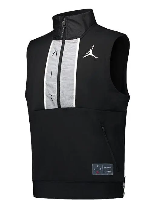 JORDAN Air Colorblock Half Zipper Basketball Vest - Black
