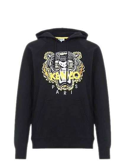 Kenzo Tiger Head Embroidered Hoodie - Black