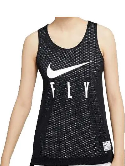 Nike Swoosh Fly Reversible Basketball Jersey - Black/white