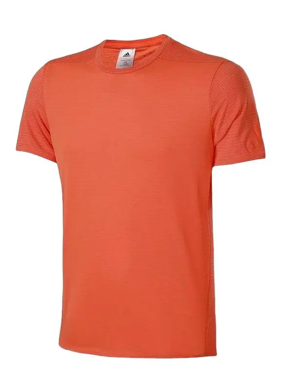 Adidas Solid Color Quick Dry Athleisure Casual Sports Short Sleeve Orange T-shirt - Multi-color