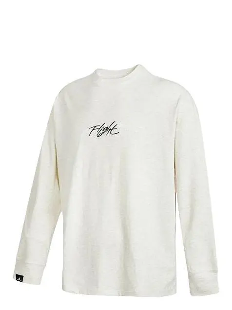 JORDAN Ss22 Loog Printing Long Sleeves Round Neck Autumn Creamy White - Default Color