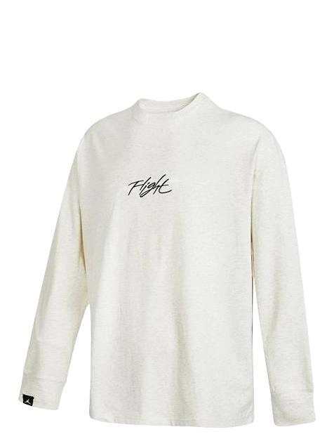 JORDAN Ss22 Loog Printing Long Sleeves Round Neck Autumn Creamy White - Default Color