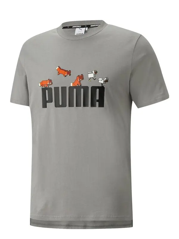 PUMA X Minecraft Graphic Tee - Grey