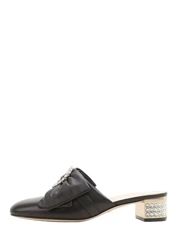 Gucci Embellished Bow Low Heel Mules - Default Color