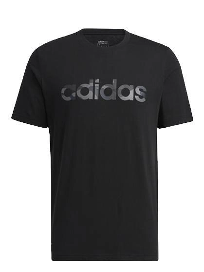 Adidas Neo Camouflage Logo Printing Sports Round Neck Short Sleeve Black - Default Color