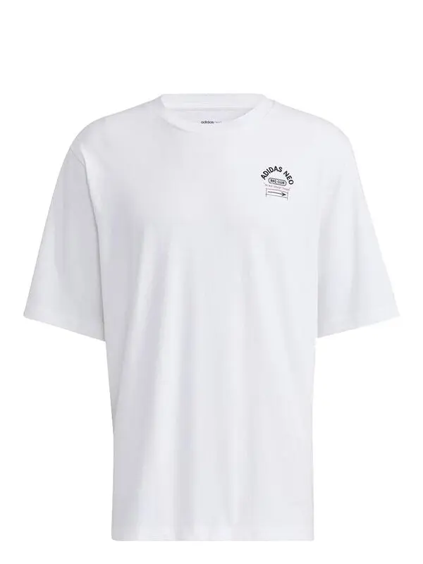 Adidas Neo M Bqfd Tee 2 Subject Printing Loose Sports Short Sleeve - White