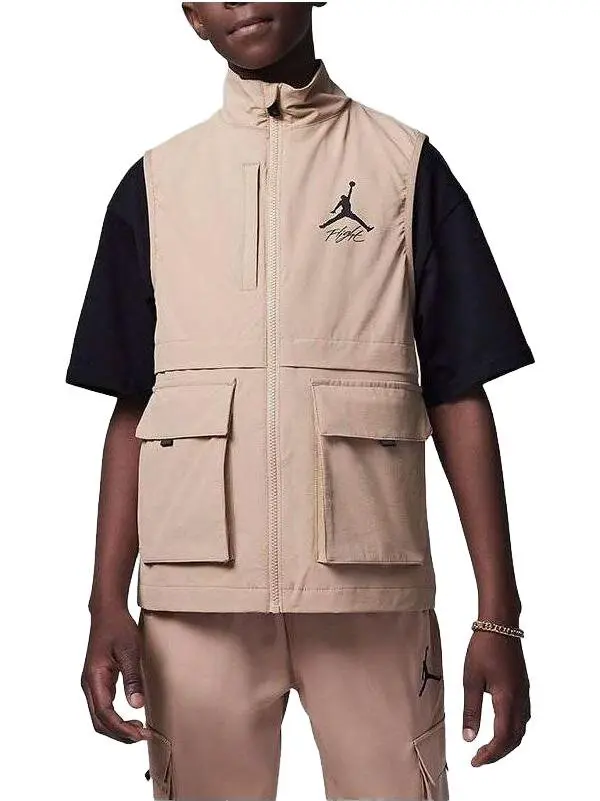 JORDAN Outwear Cargo Vest - Brown/black