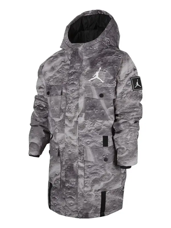 JORDAN Essentials Down Parka Jacket - Grey/white