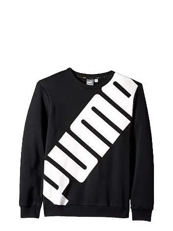 PUMA Logo Printed Sports Pullover Fleece - Black
