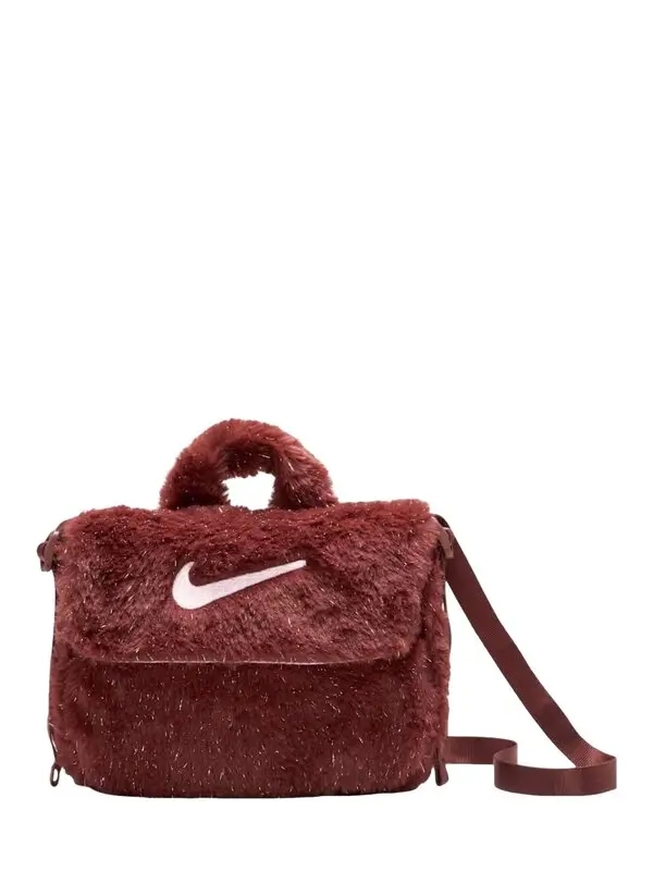 Nike Faux Fur Crossbody Bag - Dark Pony/pink Foam
