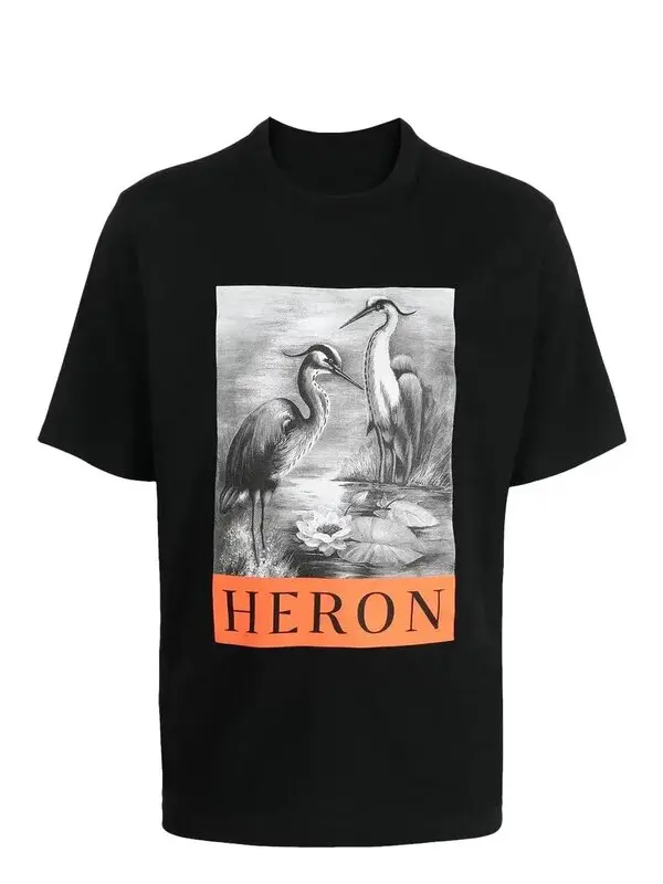 Heron Preston Fw22 Logo Heron T-shirt - Black