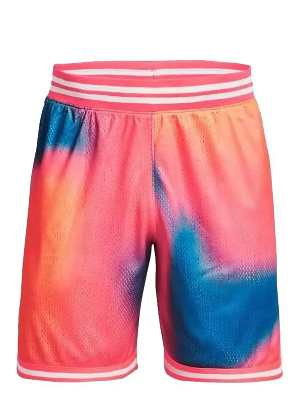 Under Armour Curry 8 Inch Heavyweight Mesh Basketball Shorts - Pink/multi-color