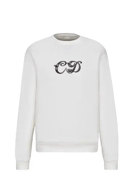 Dior X Kenny Scharf Cd Embroidery Crewneck Sweatshirt - White