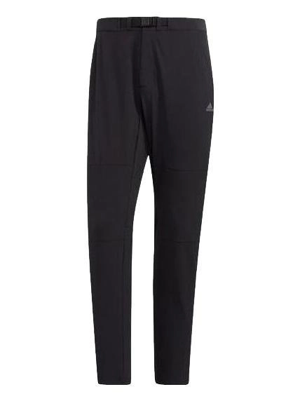 Adidas Solid Color Embroidered Logo Mid Waist Lacing Straight Sports Pants/trousers/joggers Black - Default Colorway