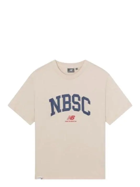 NEW BALANCE Logo Print Tee Asia Sizing 'beige Blue - Beige/blue