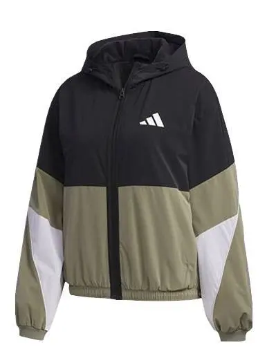 Adidas Colorblocked Hooded Jacket - Black-green