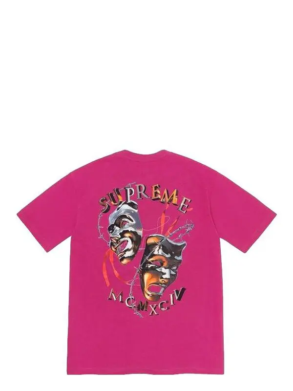 Supreme Ss20 Week 1 Laugh Now Tee Thorns Smiling Face Printing Short Sleeve T-shirt - Red