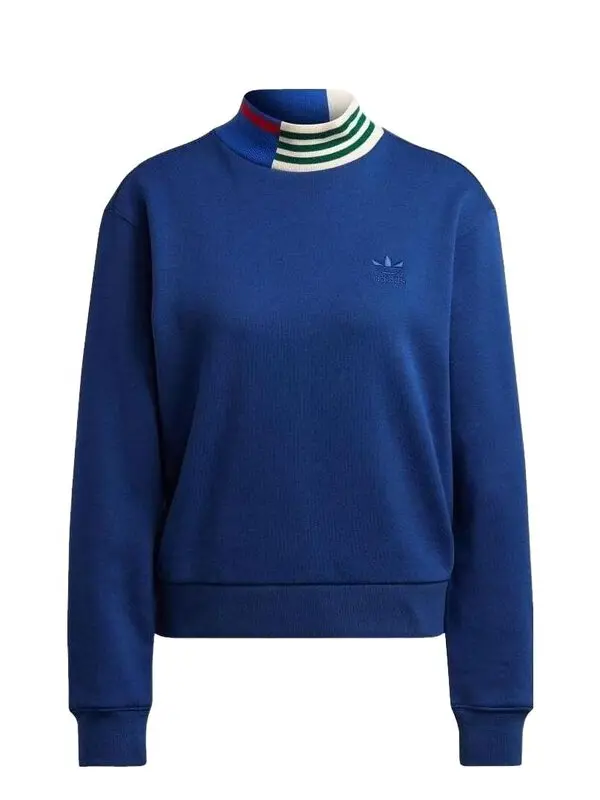 Adidas Ribbed Collar Sweatshirt - Blue