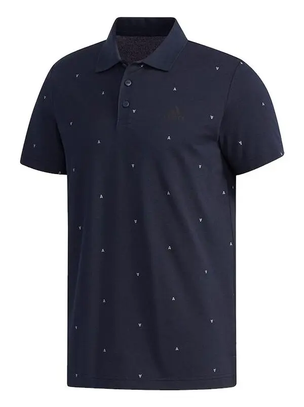Adidas Ai Polo Gen Aop Short Sleeve Polo - Navy