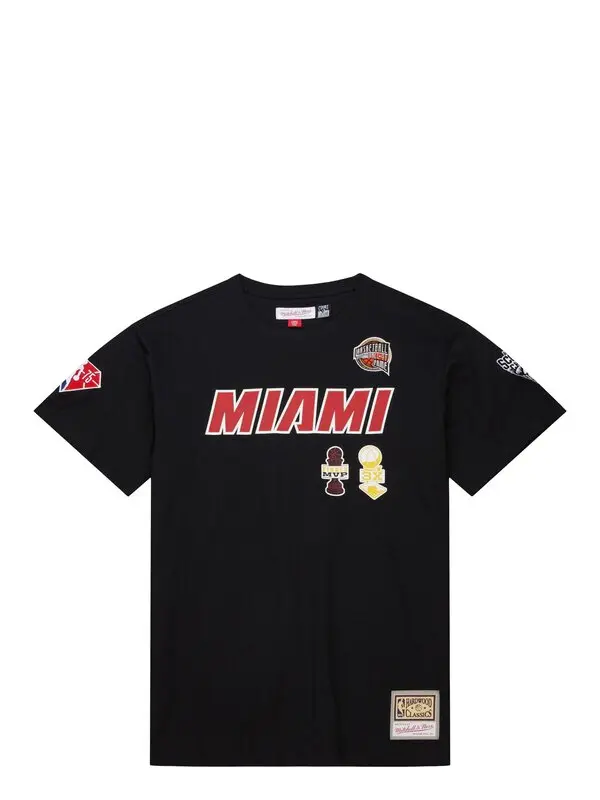 Mitchell & Ness X Nba Miami Heat Hof T-shirt 'dwayne Wade 3 - Black