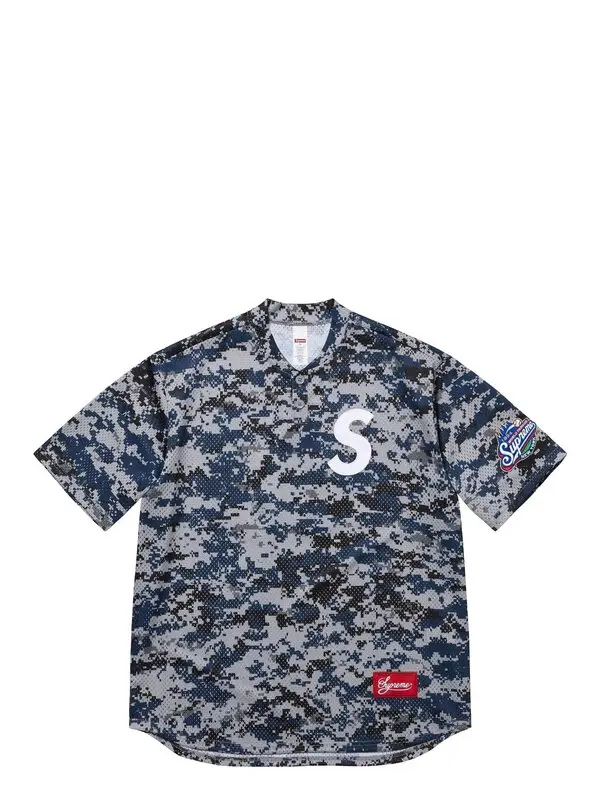 Supreme Logo Baseball Henley - Digi Camo