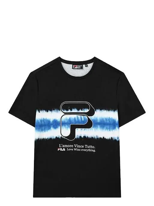 FILA Sport Casual Round Neck Printshort Sleeves T Shirt - Black