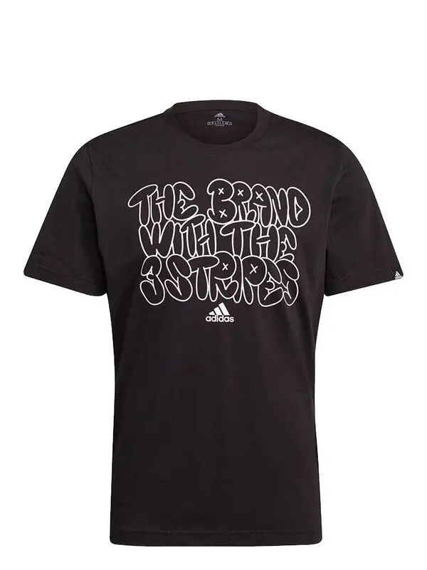 Adidas M Ddlbmb G T Alphabet Printing Sports Short Sleeve - Black