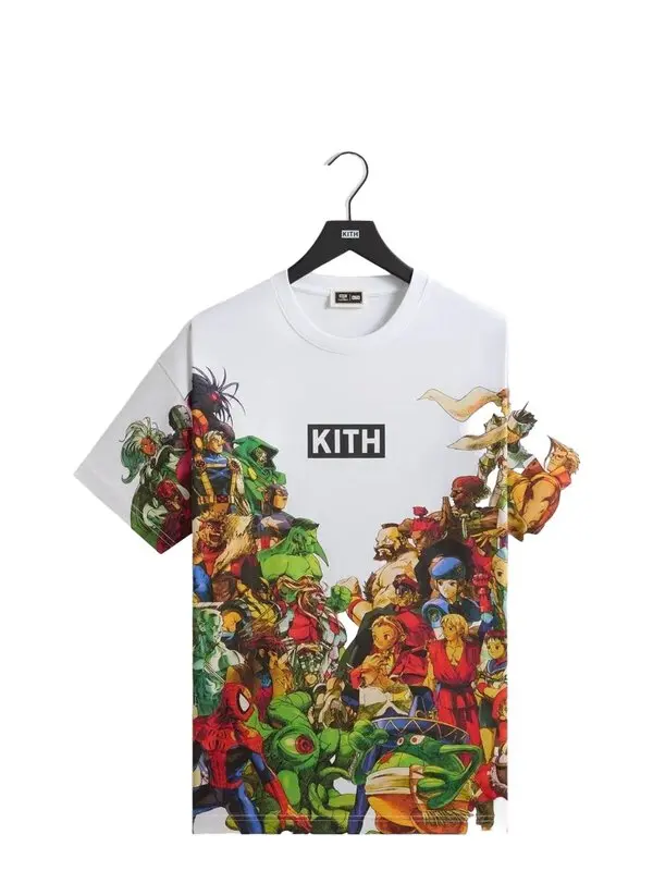 Kith X Marvel Vs. Capcom New Age Of Heroes All-over Printed T-shirt - White