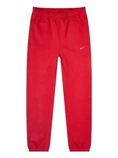 Nike Lab Logo Retro Classic Fleece Lined Bundle Feet Sports Pants - Red