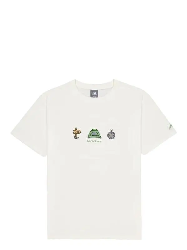 NEW BALANCE Camp Graphic T-shirts Asia Sizing - White