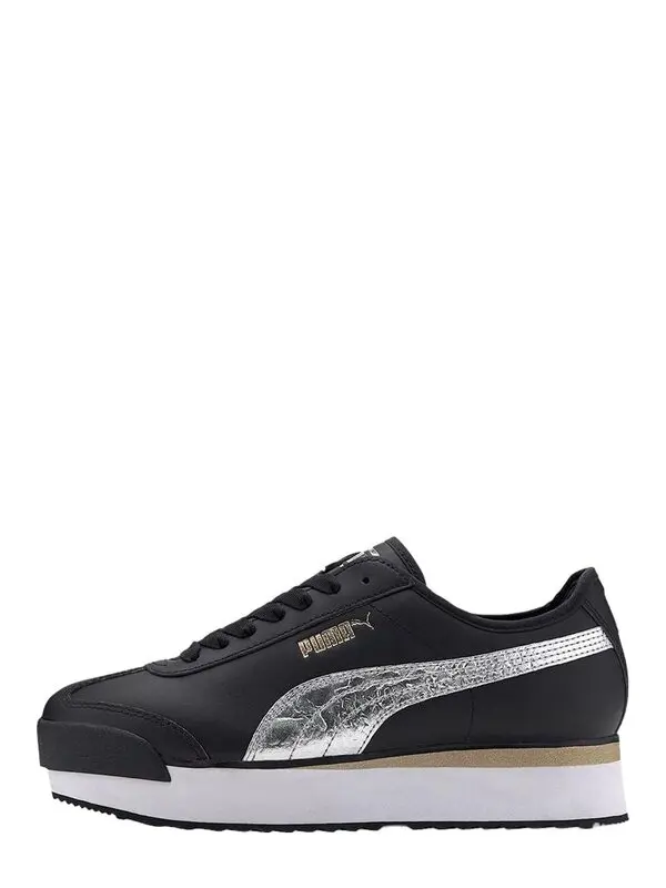 PUMA Roma Amor Metallic Platform Sneakers - Black/silver