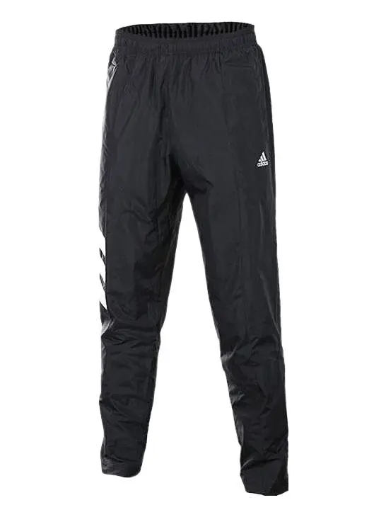 Adidas Stripe Color Block Logo Printing Bundle Feet Sports Pants/trousers/joggers Autumn Black - Default Color