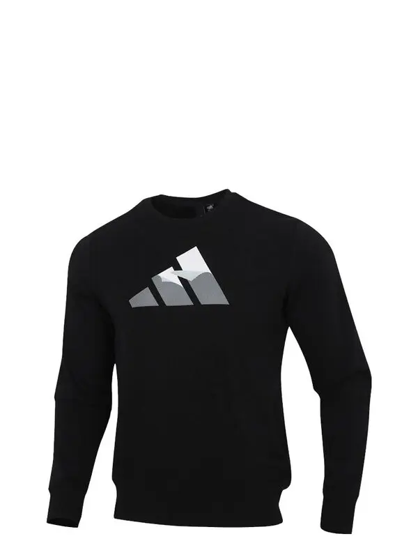 Adidas Crewneck Sweatshirt With Graphic Logo - Black