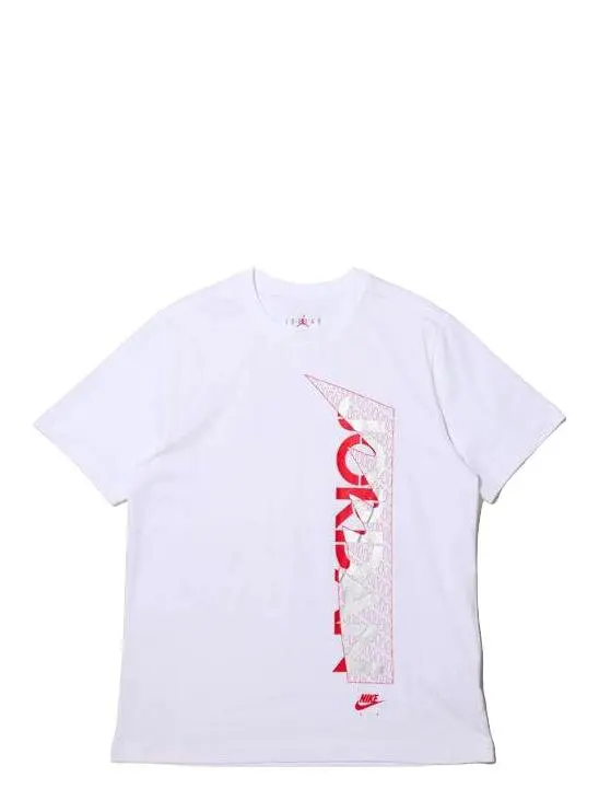 JORDAN Brand Ss Tee Black Reflective Logo Printing Short Sleeve - White