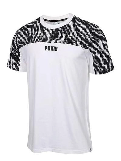 PUMA Short Sleeve Colorblocked Zebra Print T-shirt - Black