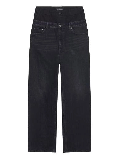 Balenciaga Double Waistband Pants - Black