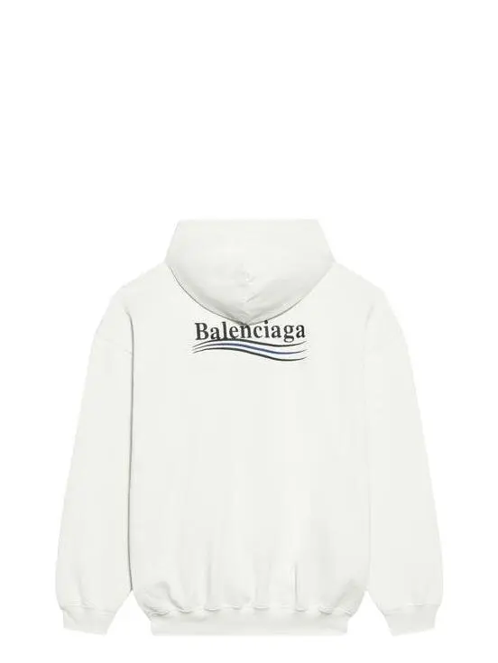 Balenciaga Fw21 Political Campaign Printing Hoodie - White