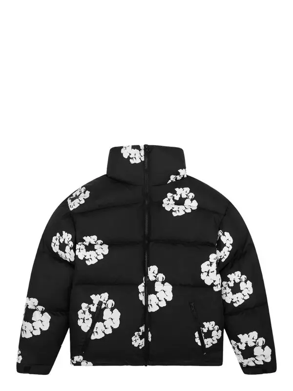 DENIM TEARS Cotton Wreath Puffer Jacket - Black
