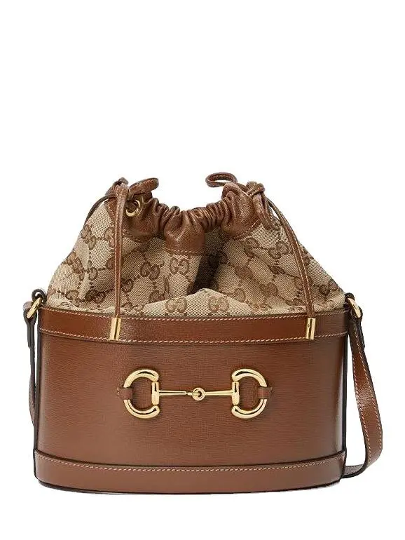 Gucci 1955 Horsebit Drawstring Bag - Brown