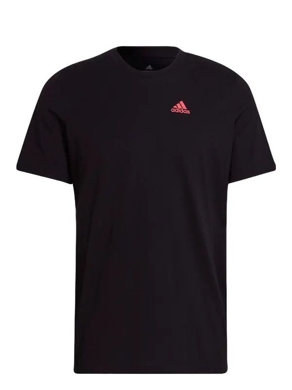 Adidas Solid Color Logo Round Neck Short Sleeve Black - Multi-color