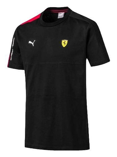 PUMA Ferrari Series Athleisure Spliced Short Sleeve T-shirt - Black