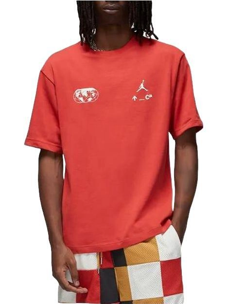 JORDAN Round Neck Pullover Brand Pattern Alphabet Short Sleeve T-shirt Clay Red - Default Colorway