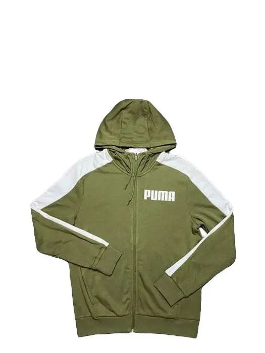 PUMA Hooded Zipper Jacket - Army Green