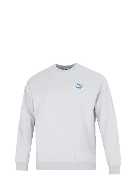 PUMA Logo Crew Neck Sweatshirt - Grey/blue