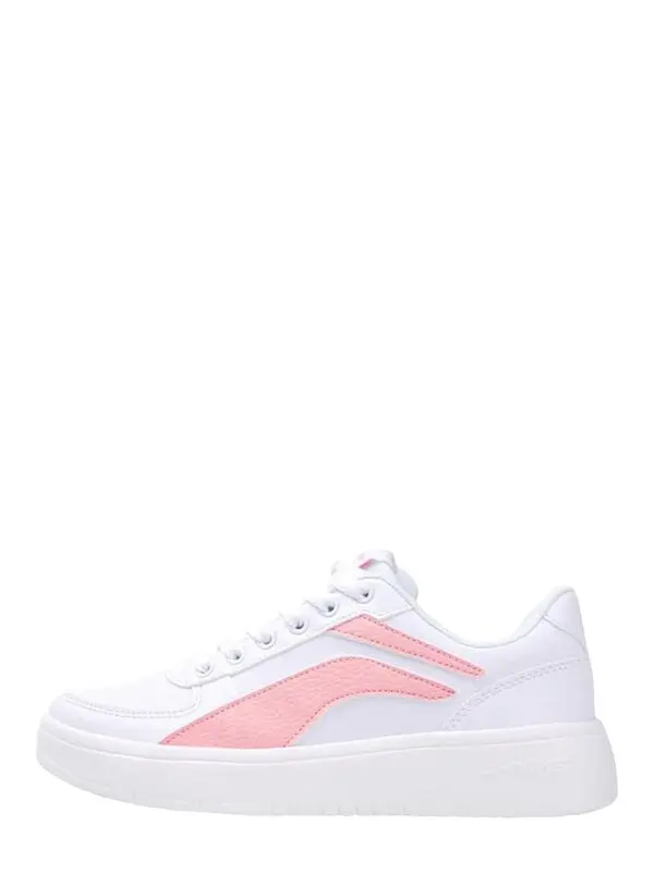 LI-NING Classic Skateboarding Sneakers - White/pink