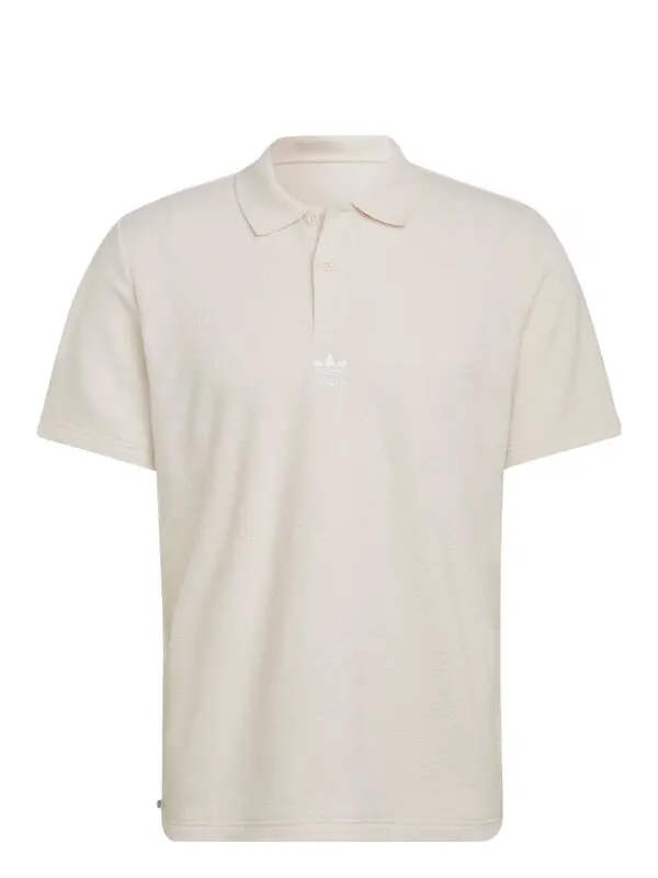 Adidas Originals Printing Brand Logo Solid Color Short Sleeve White Polo Shirt - Default Color