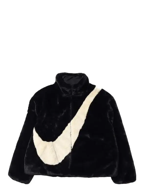 Nike Oversized Swoosh Logo Jacket - Black/white