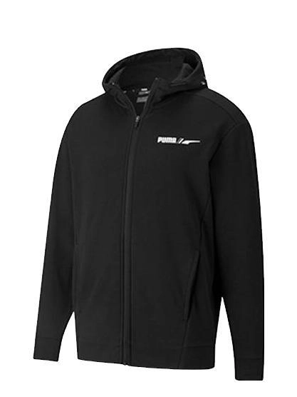 PUMA Winterized Logo Sports Fleece Lined Hooded Jacket - Black